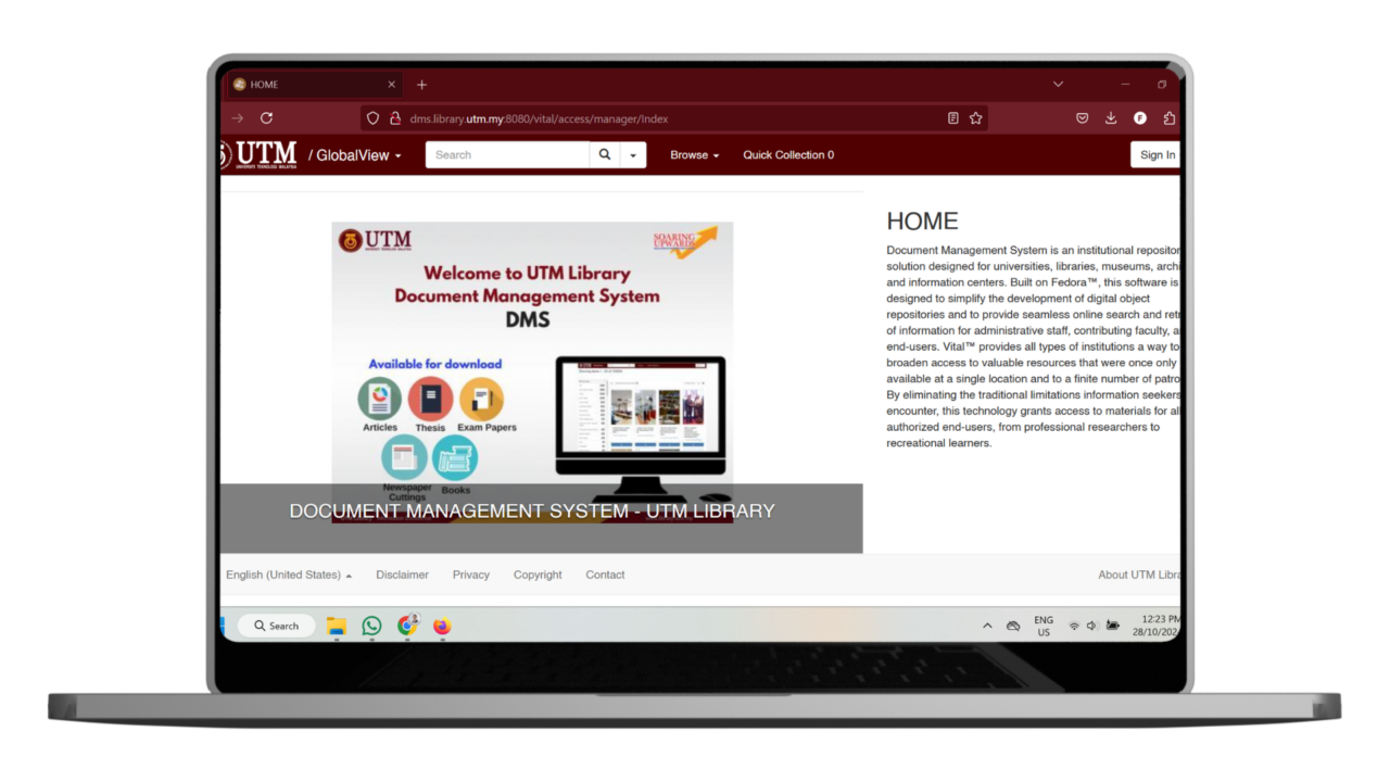 About UTM-DMS | UTM Library